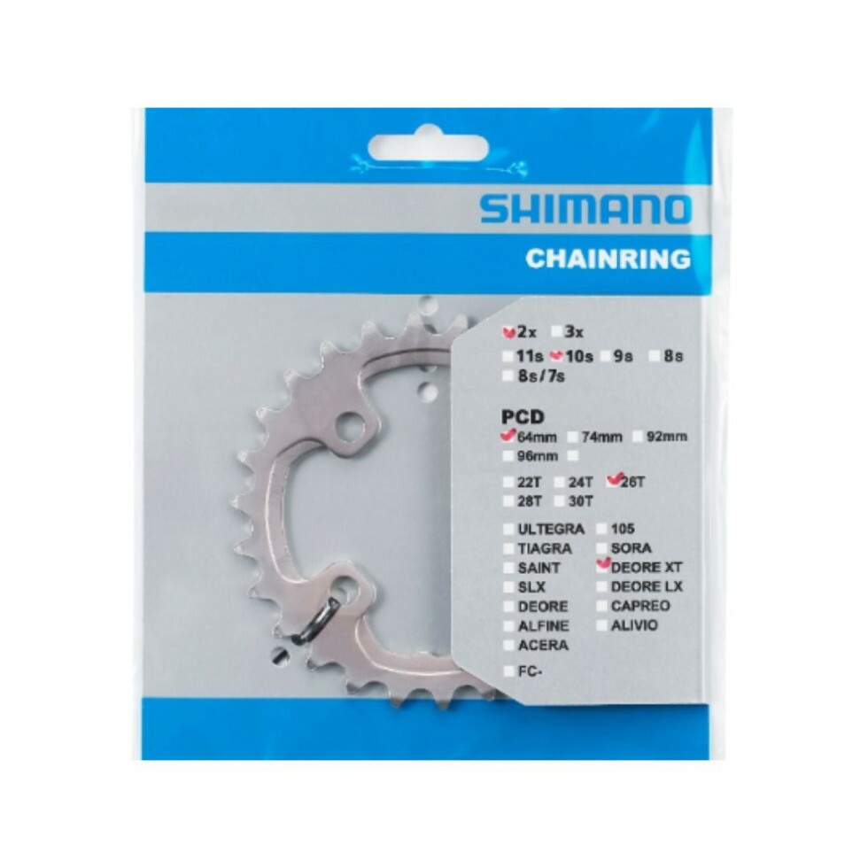 Coroa Shimano Deore XT FC-M785 26D 2x 10 Velocidades PCD 64mm - Shimano